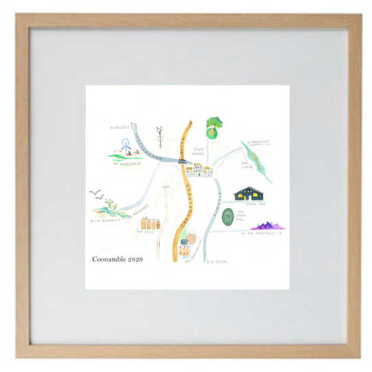 Coonamble Map - limited edition print – www.missvet.com.au